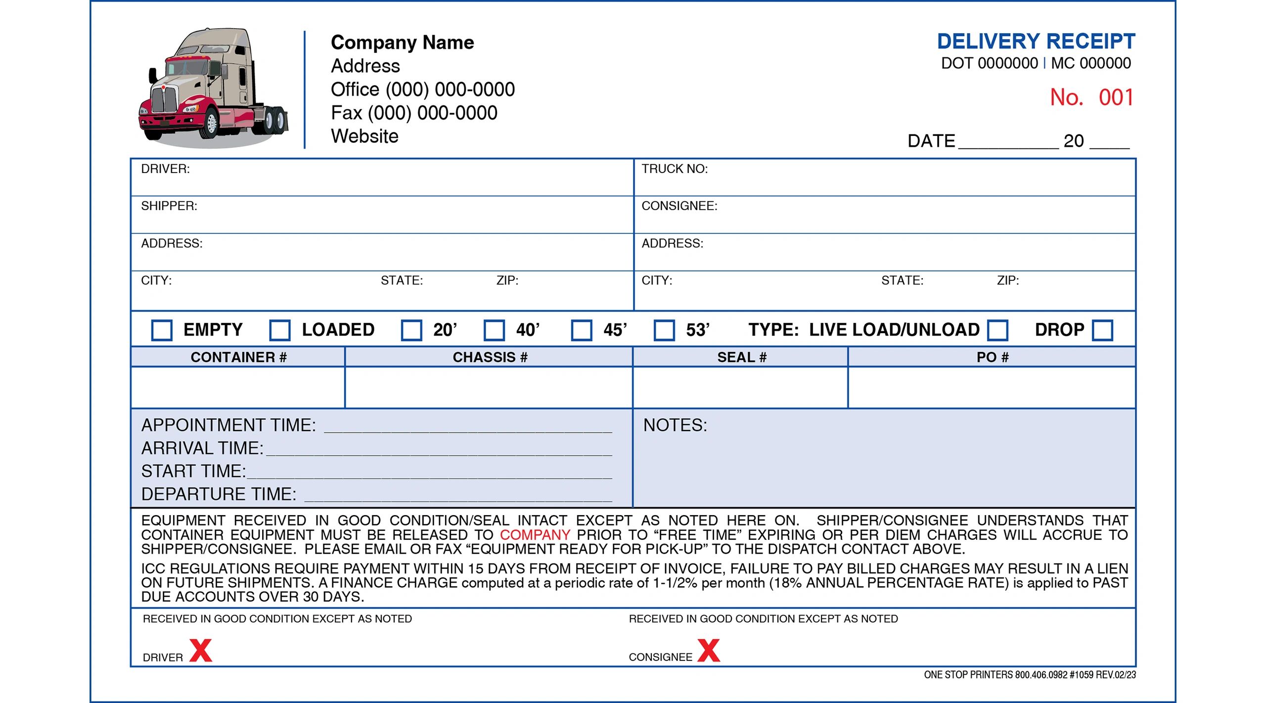 Proof of Delivery and Delivery Receipt