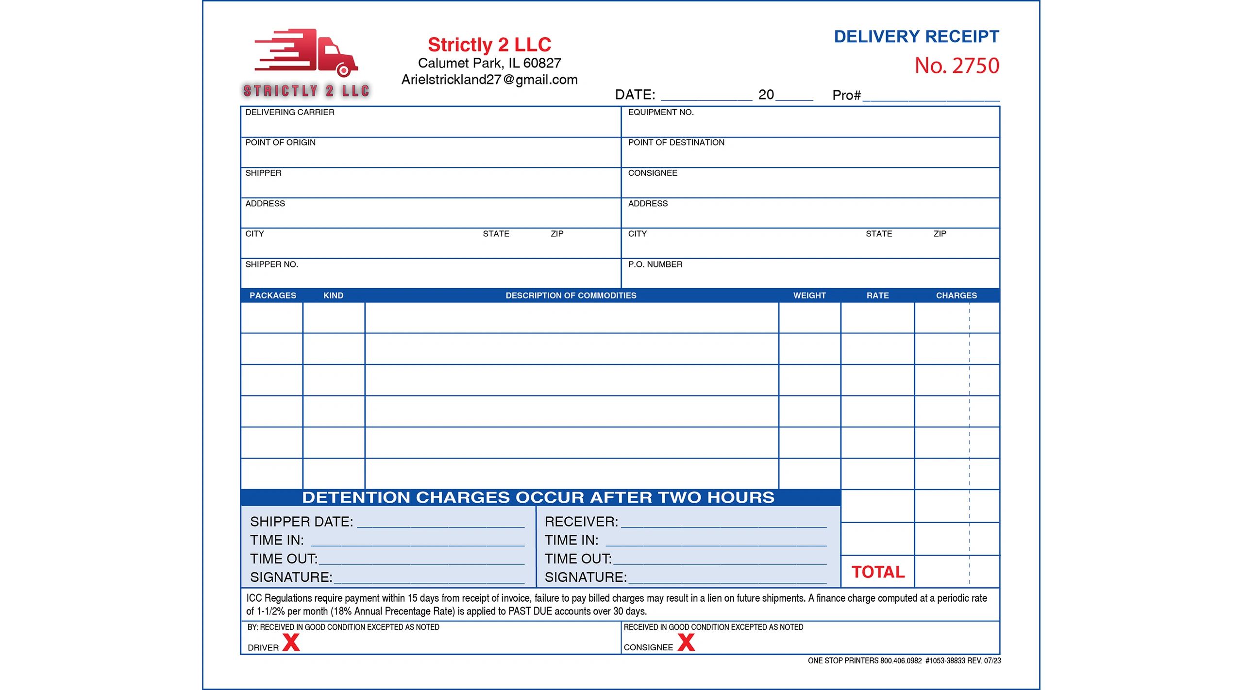 Delivery Receipt and Invoice