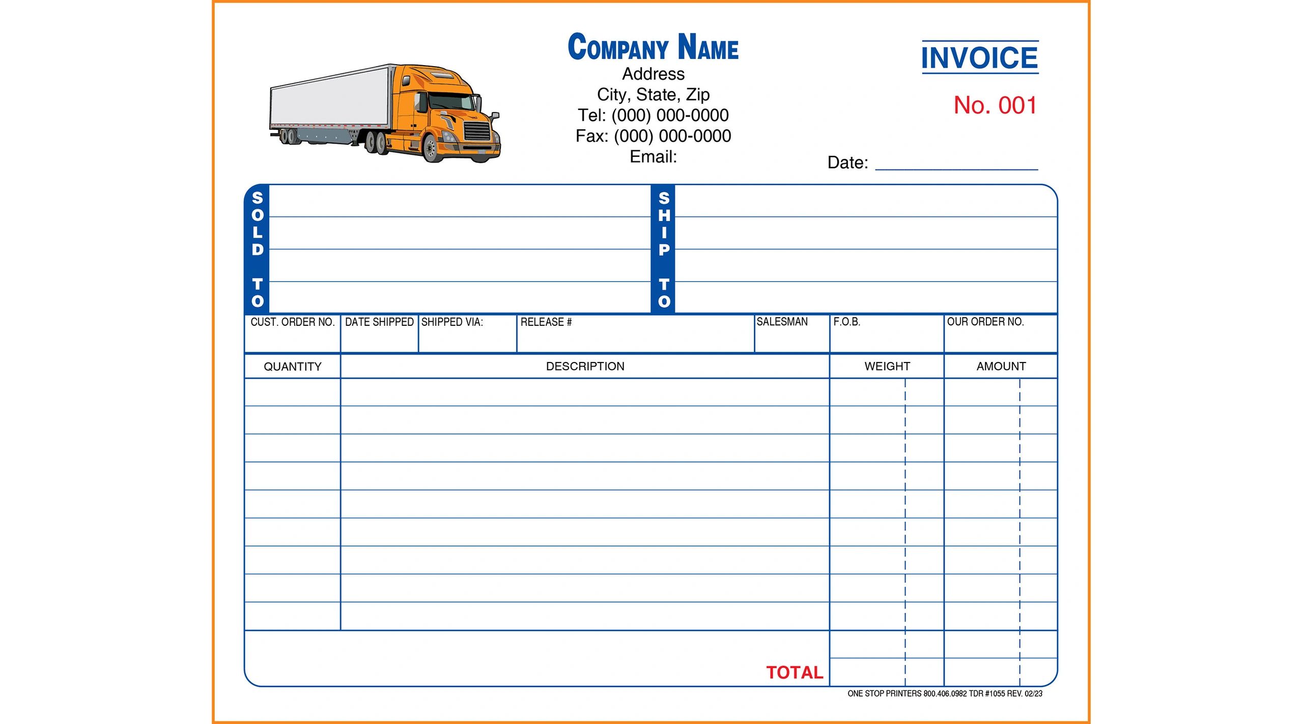 Trucking Company Invoice