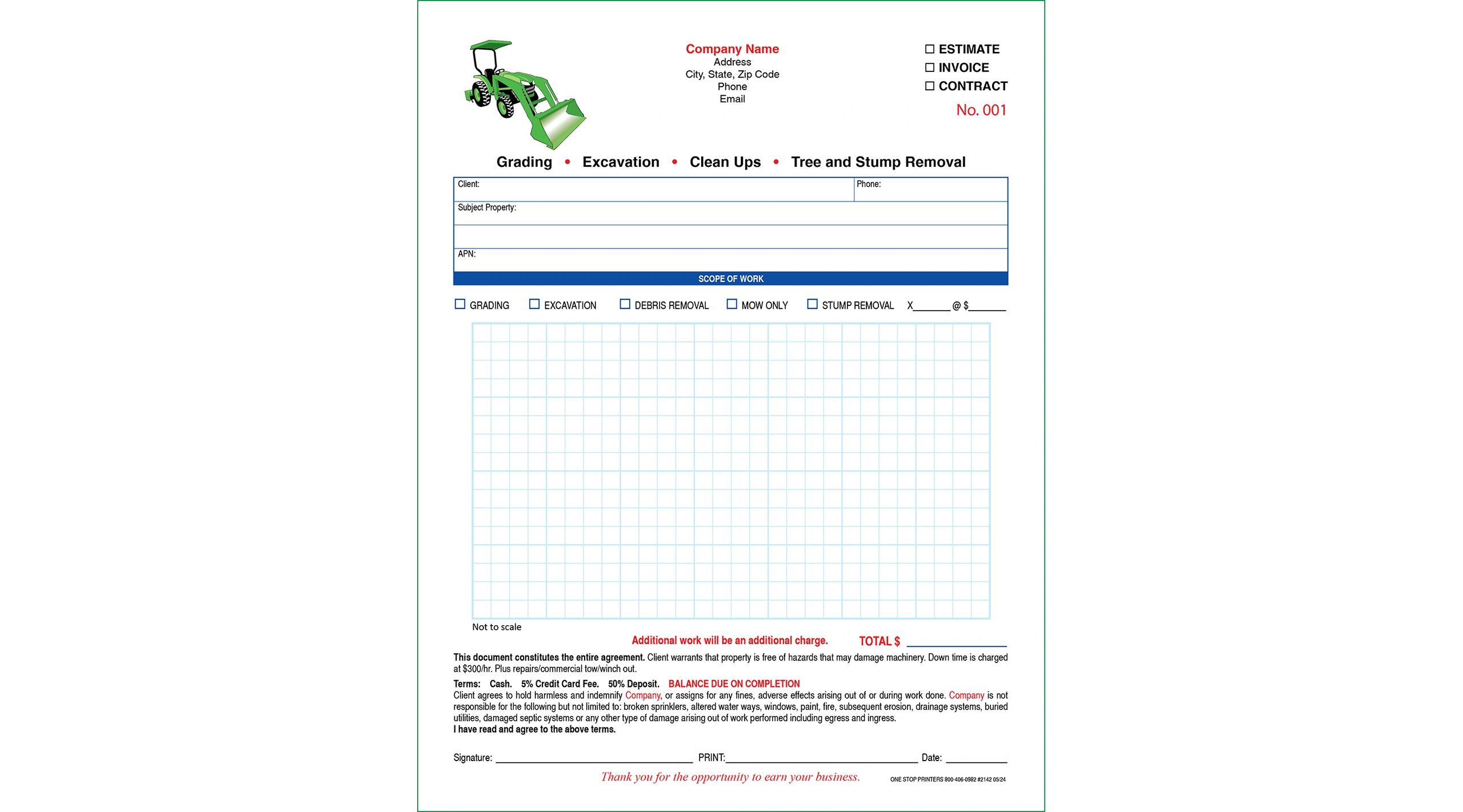 Yard Cleanup and Weed Abatement Estimate and Contract