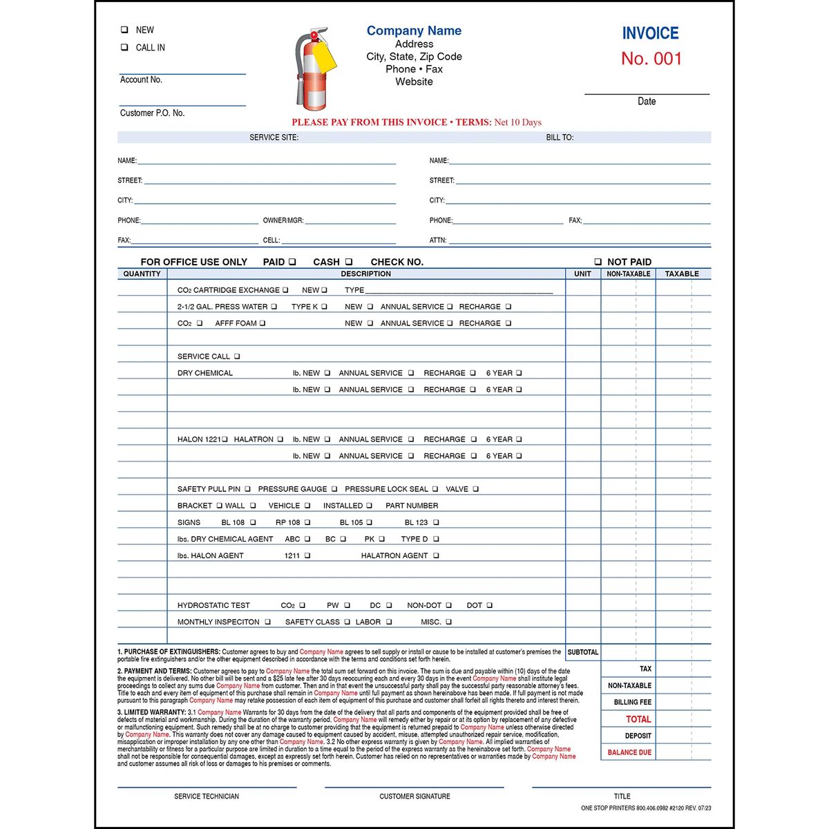 Fire Protection Invoice #2120