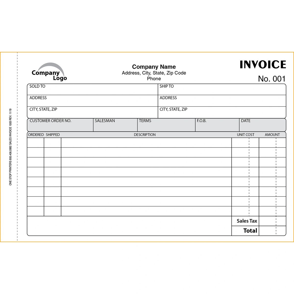 Retail Sales Receipt #1005