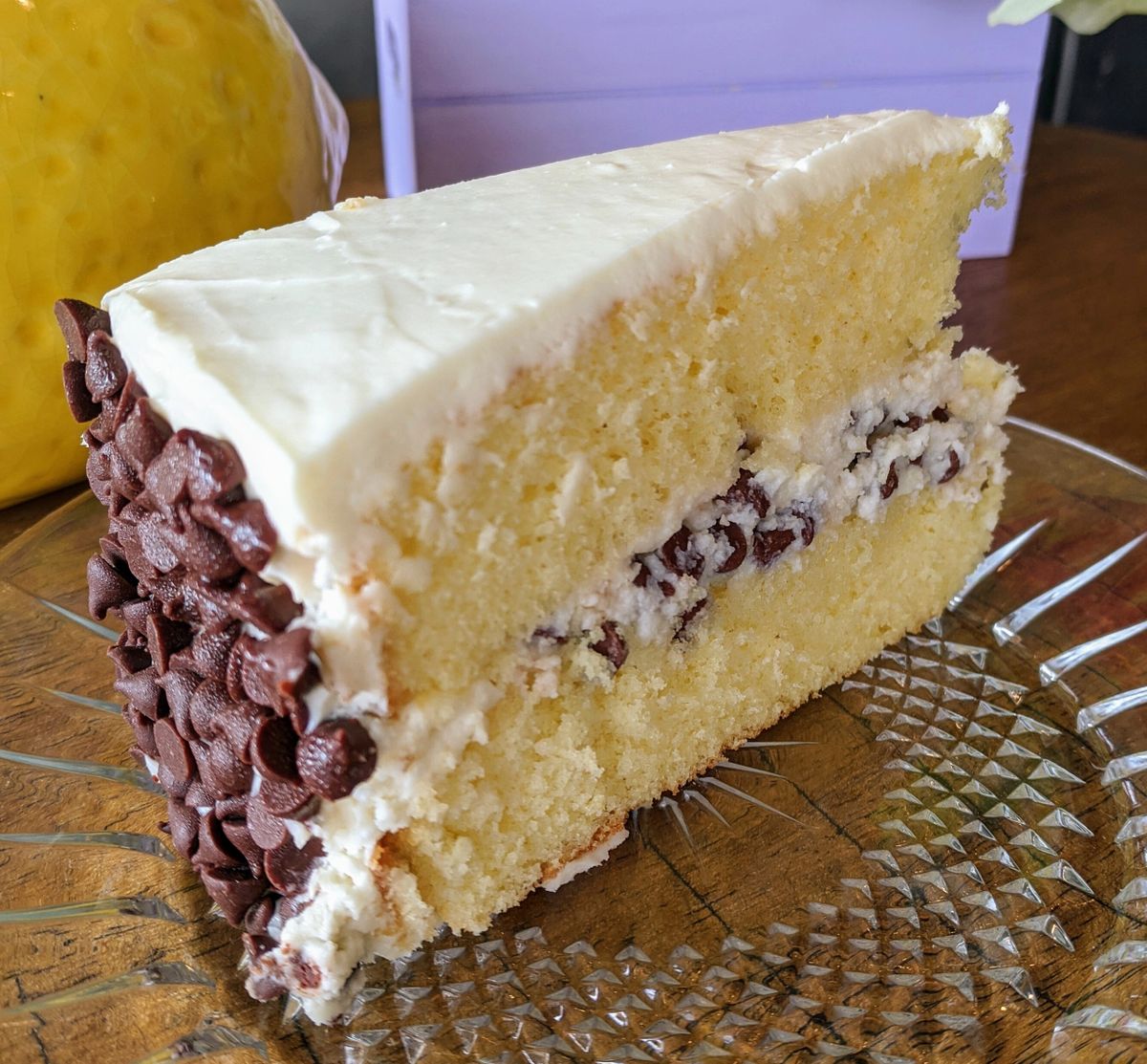 slice of cannoli cake