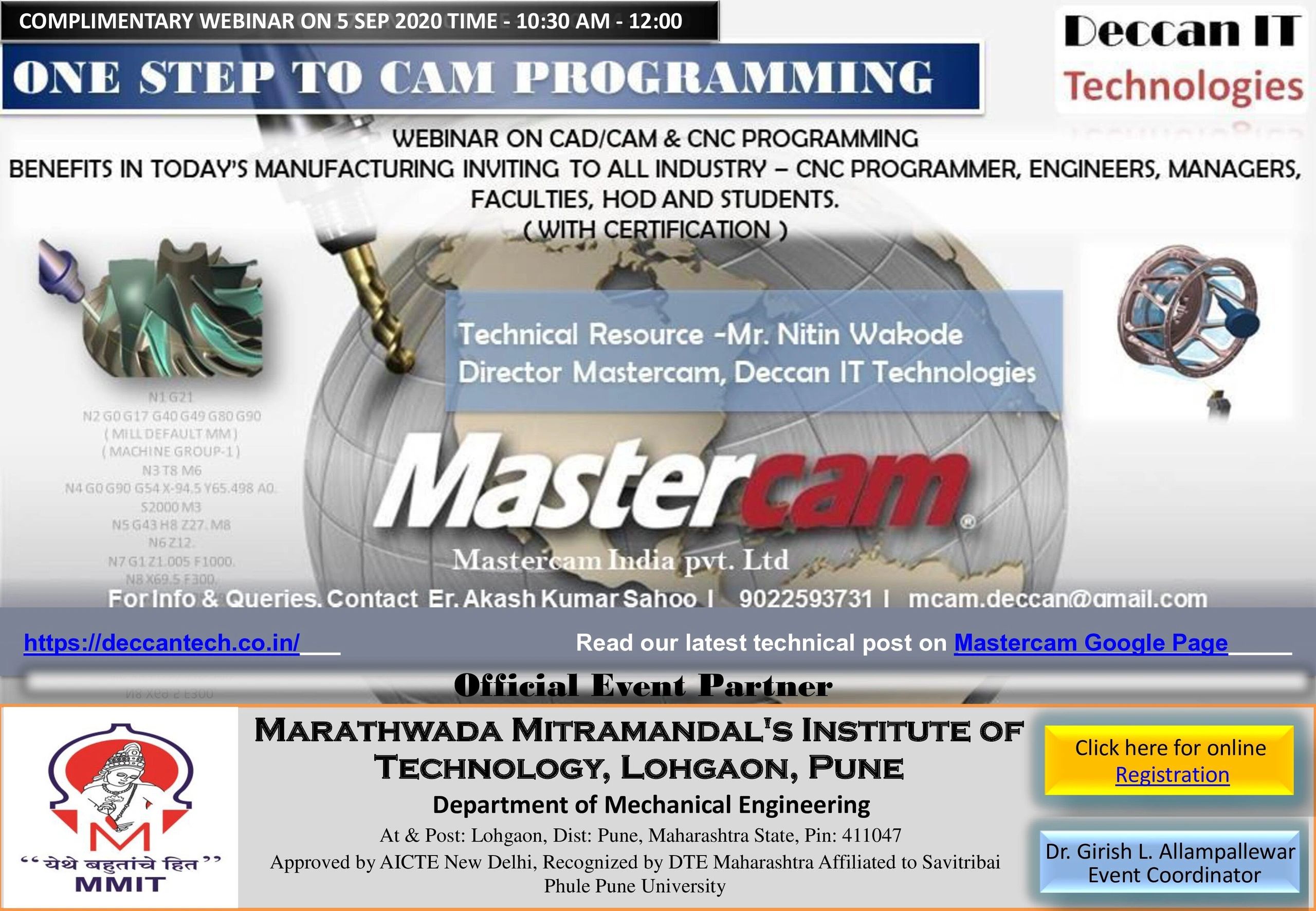 MMIT LOHGAON SESSION WITH MASTERCAM - DECCAN IT TECHNOLOGIES