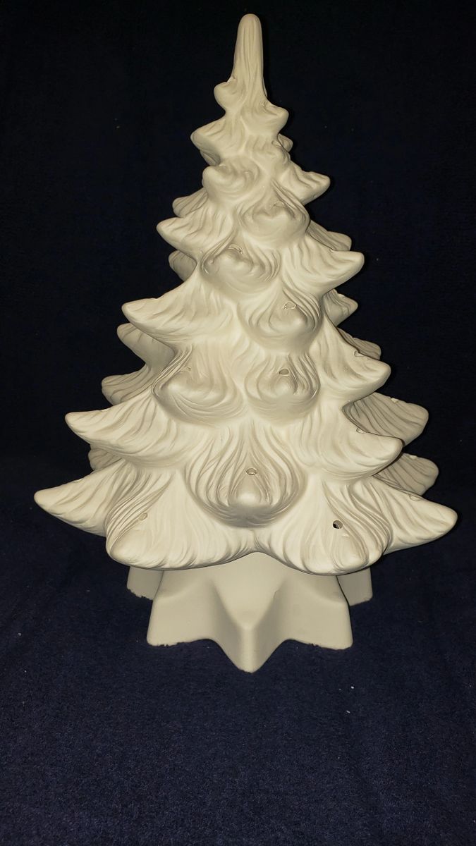 Atlantic A104 Ceramic Christmas Tree with Base - Bisque (Ready to Paint ...