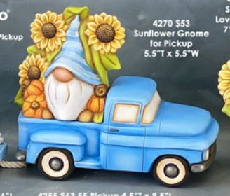 Clay Magic 4102-4270 Pick Up Truck with Sunflower Gnome Insert - Bisque ...