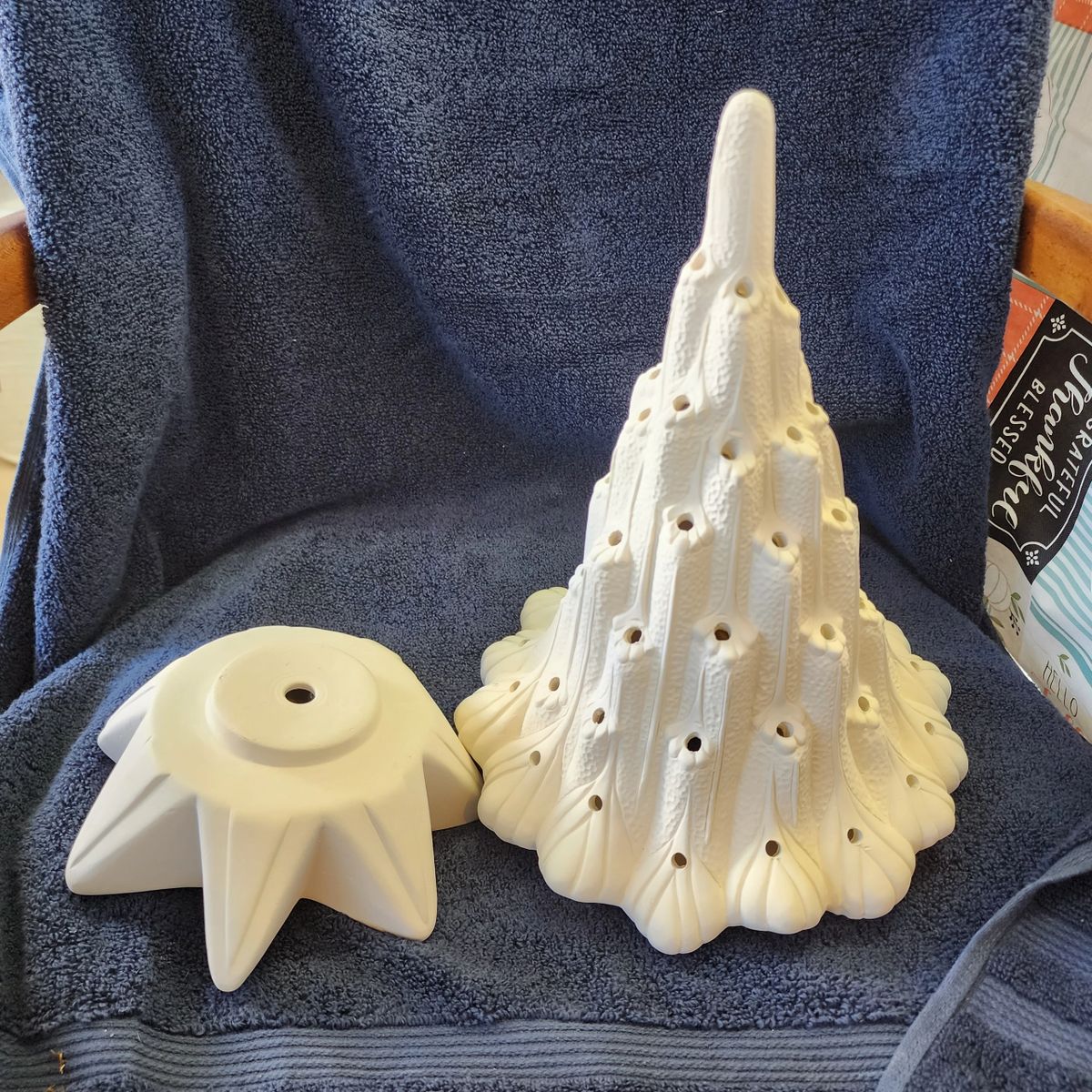 Clay Magic 4341 & 4342 Modern Tree With Base - Bisque (Ready to Paint)