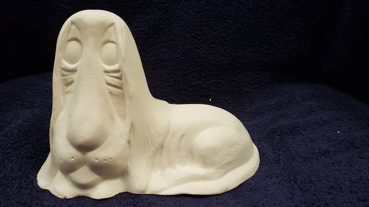 Rainbow Droopy Hound Dog - Bisque (Ready to Paint)