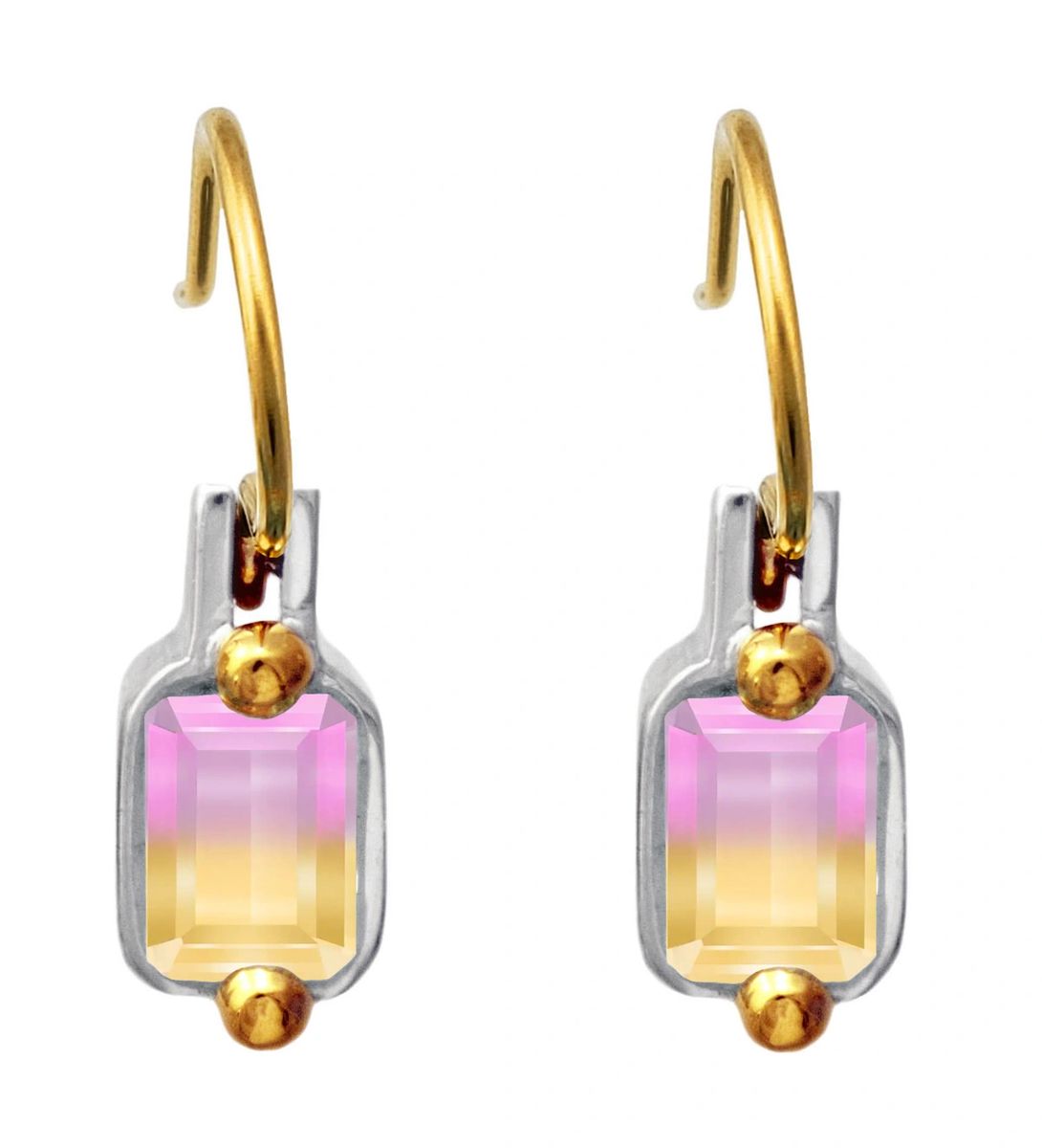 Drop Hinge Earrings with Ametrine