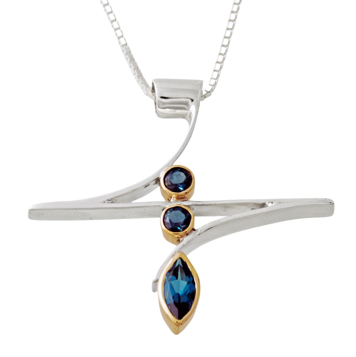 Zig Zag Pendant London Blue Topaz