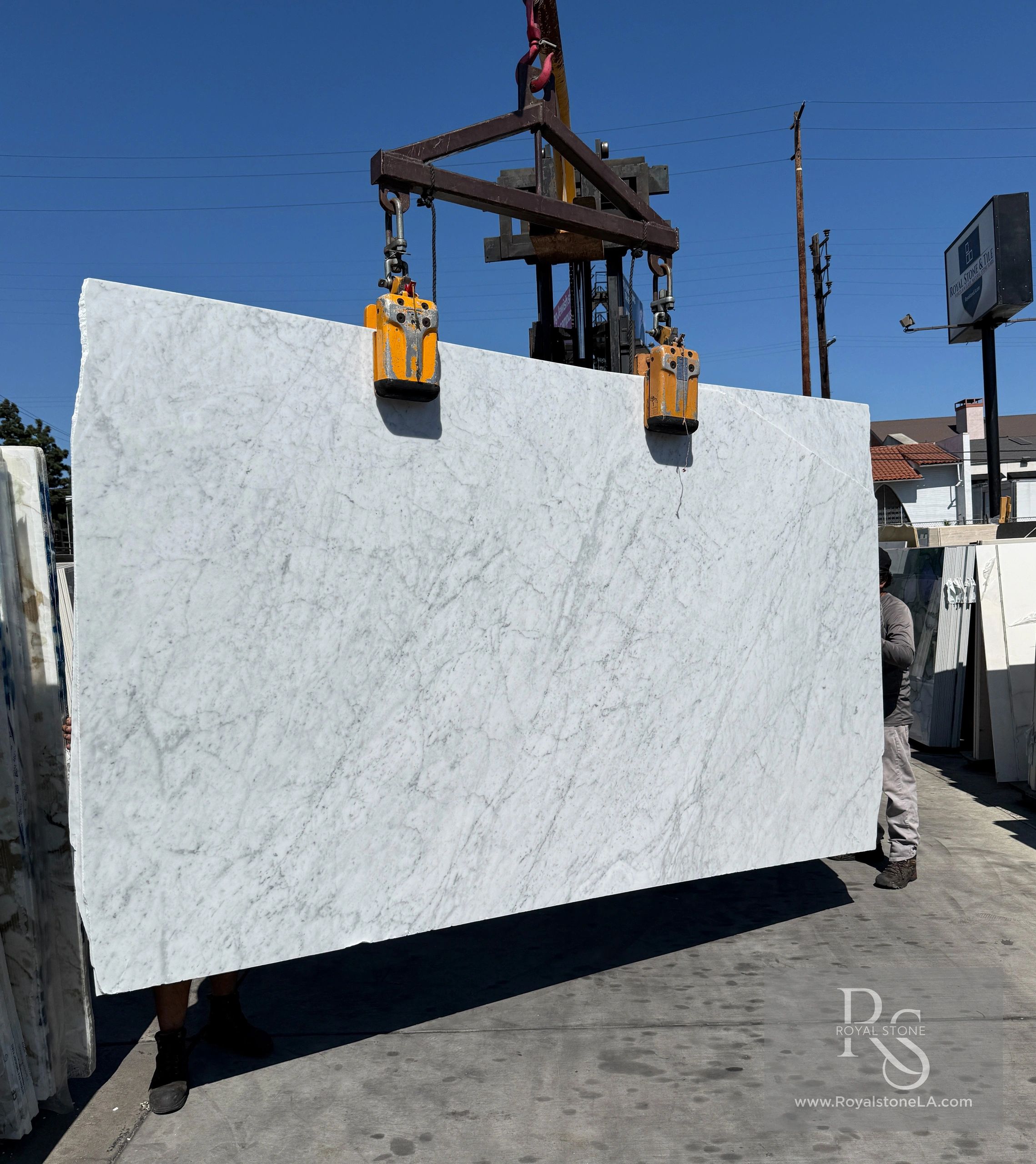 2cm Carrara White Italian Marble Slab Honed Finish at Royal Stone