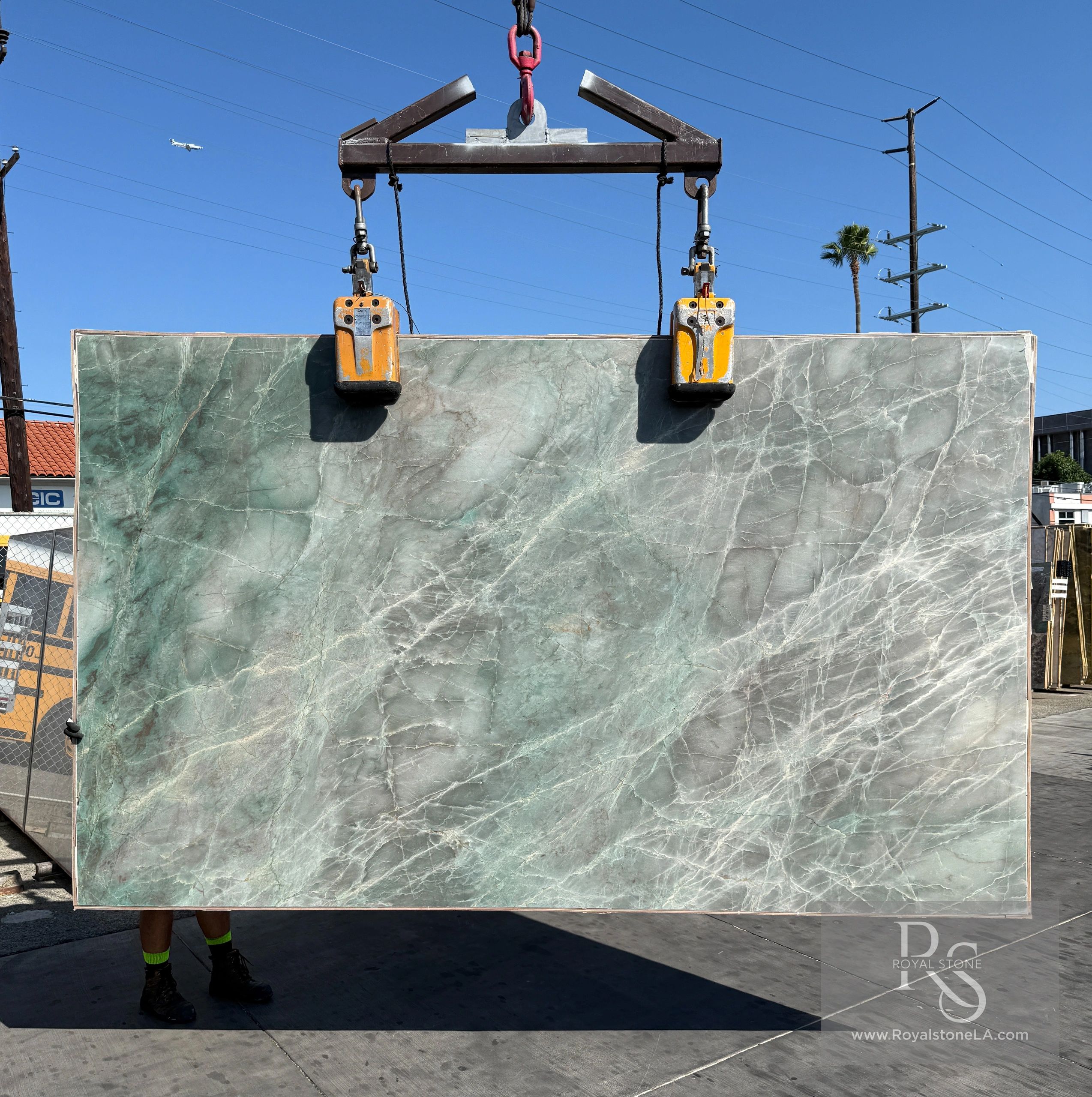 2cm Paolo Emerald Aqua Verde Light Quartzite Slab Honed Finish