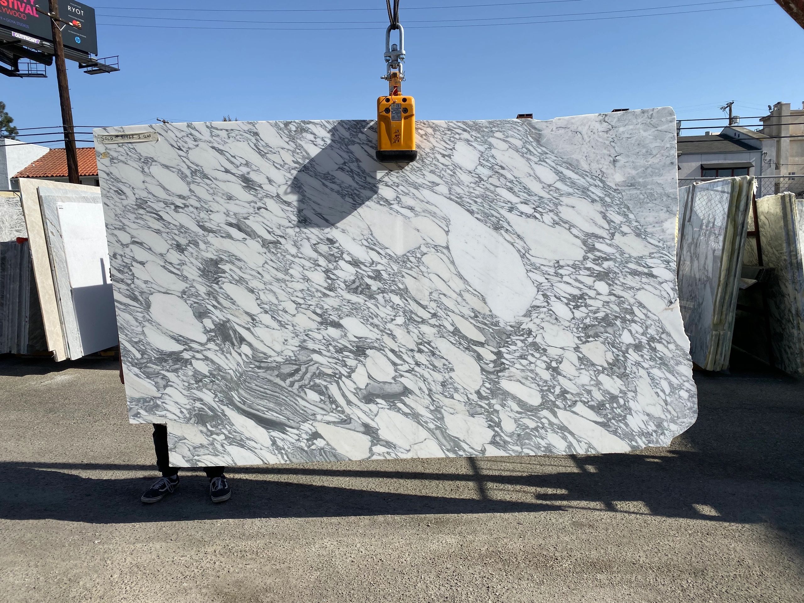 Italian Arabescato Marble Slabs in stock in Los Angeles