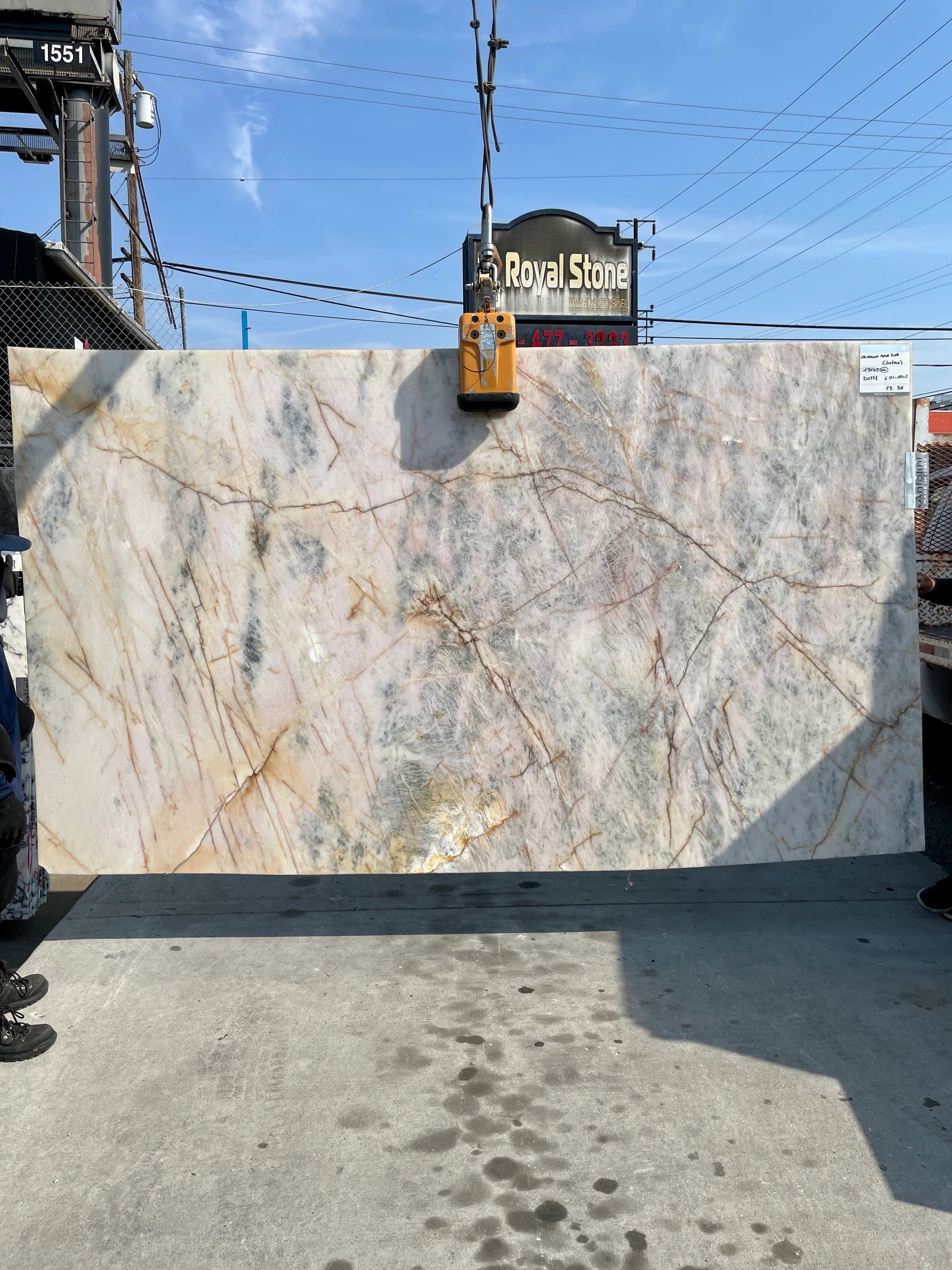 Cristallo Quartzite Azur Slab Polished Slabs in LA Slab Yard