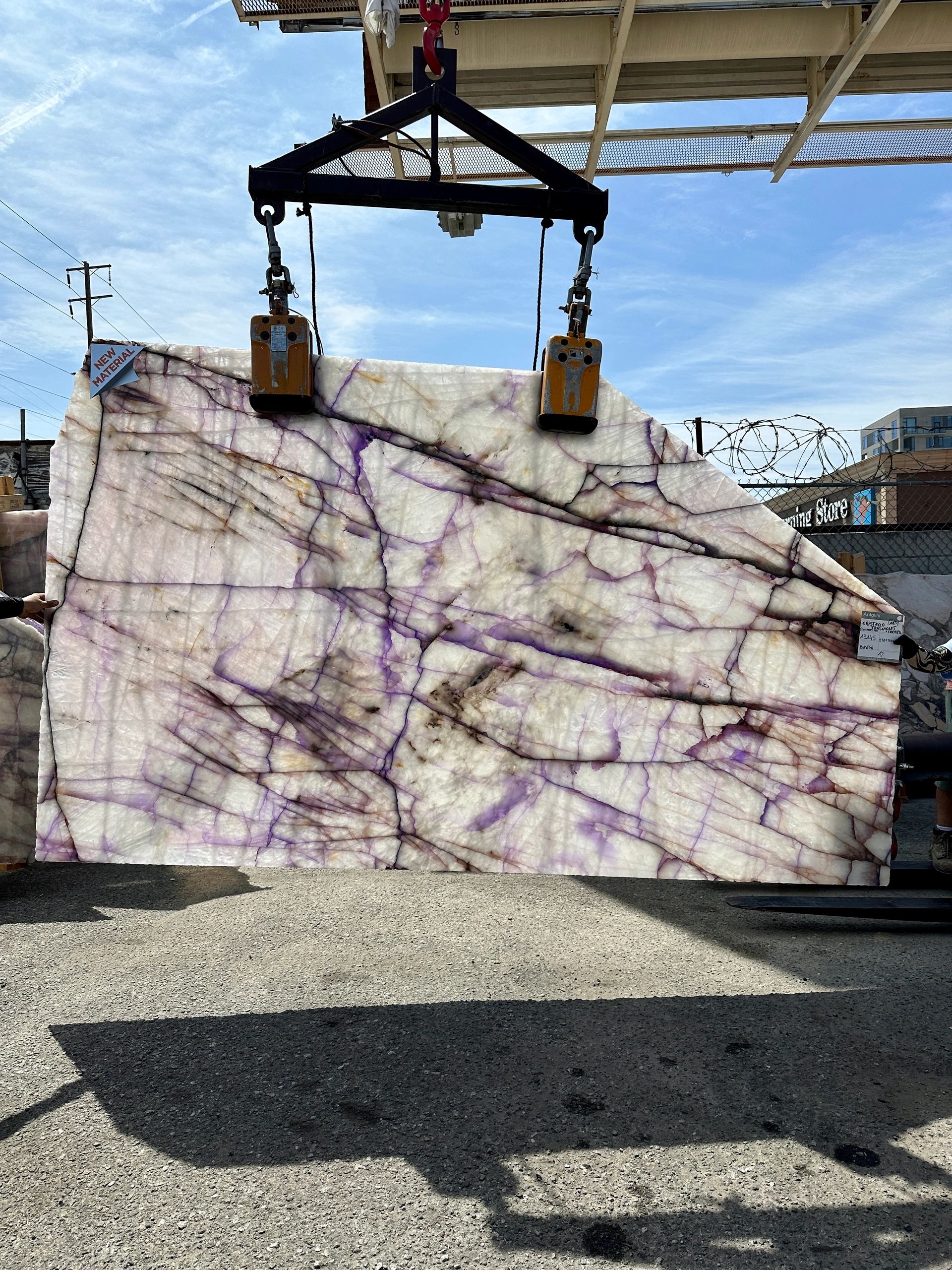 Backlit Antolini Cristallo Transviolet Quartzite Slab Polished