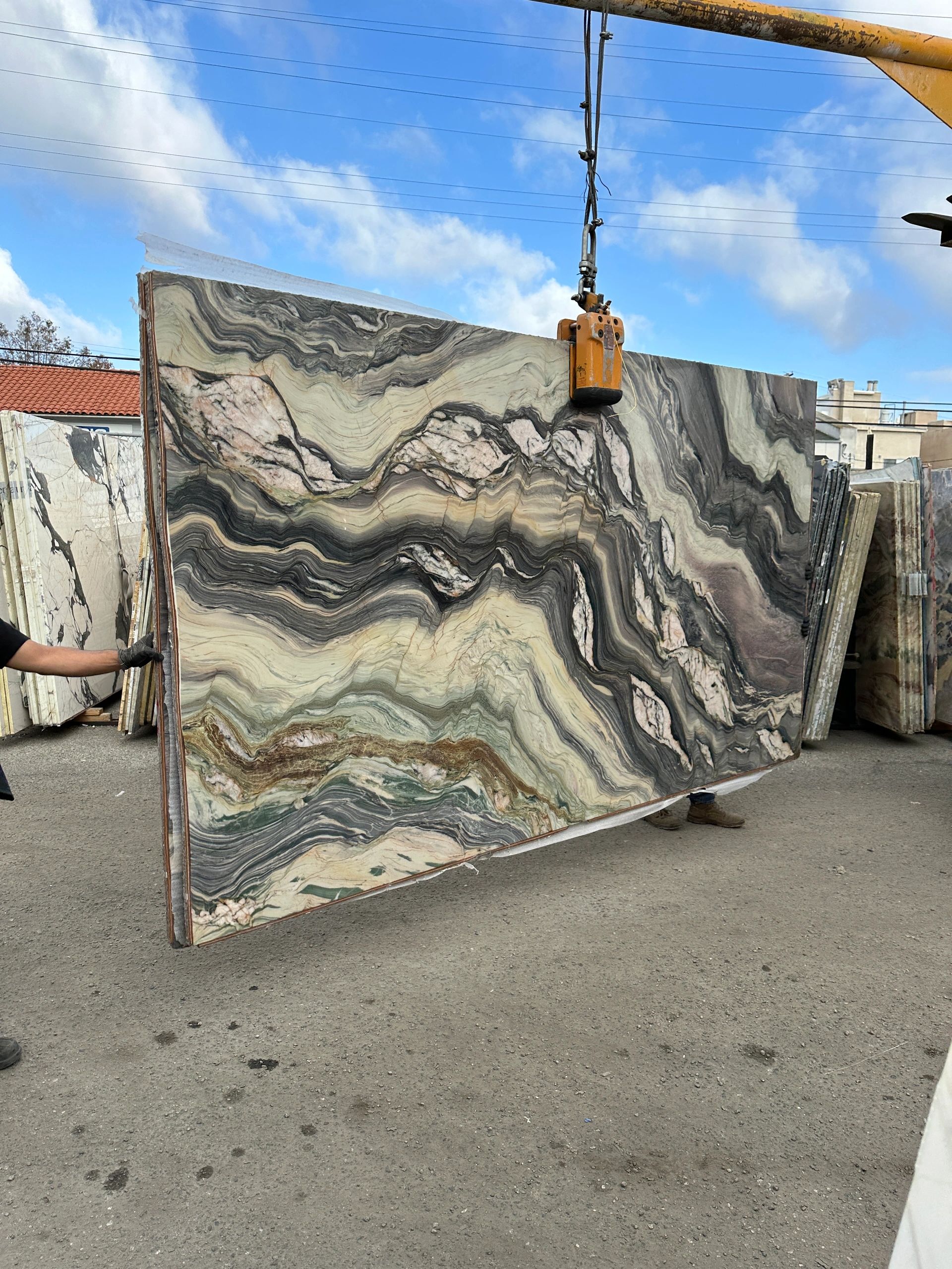 Fusion Blue Explosion with Viola Accent Quartzite Polished 129x75