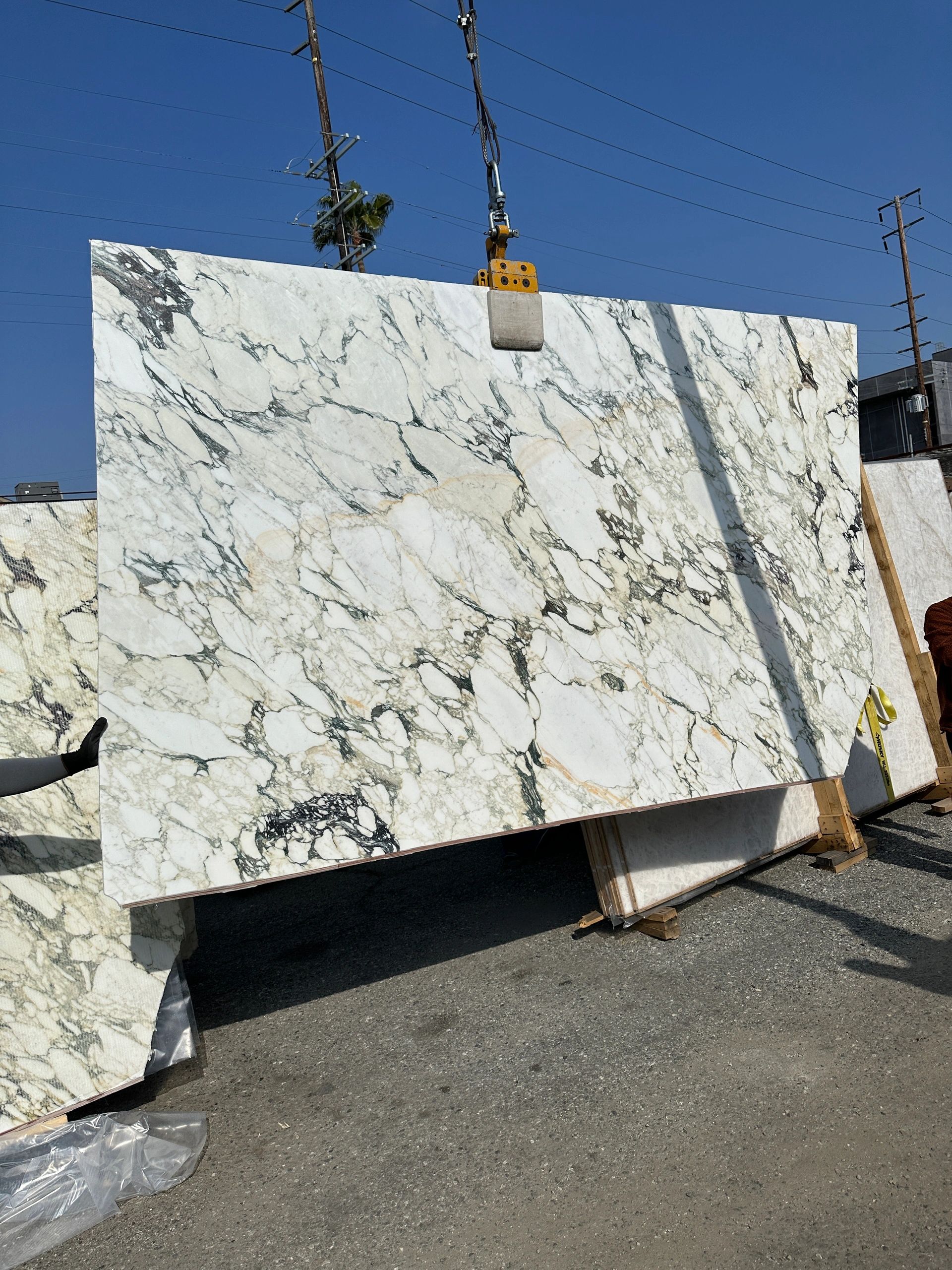 Italian Calacatta Turquoise marble slabs at Royal Stone