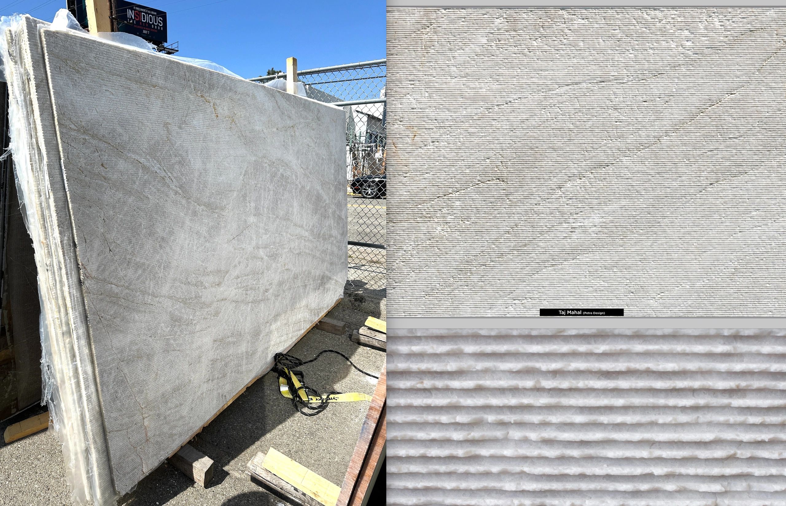 Taj Mahal Petra Design Textured Quartzite Slab