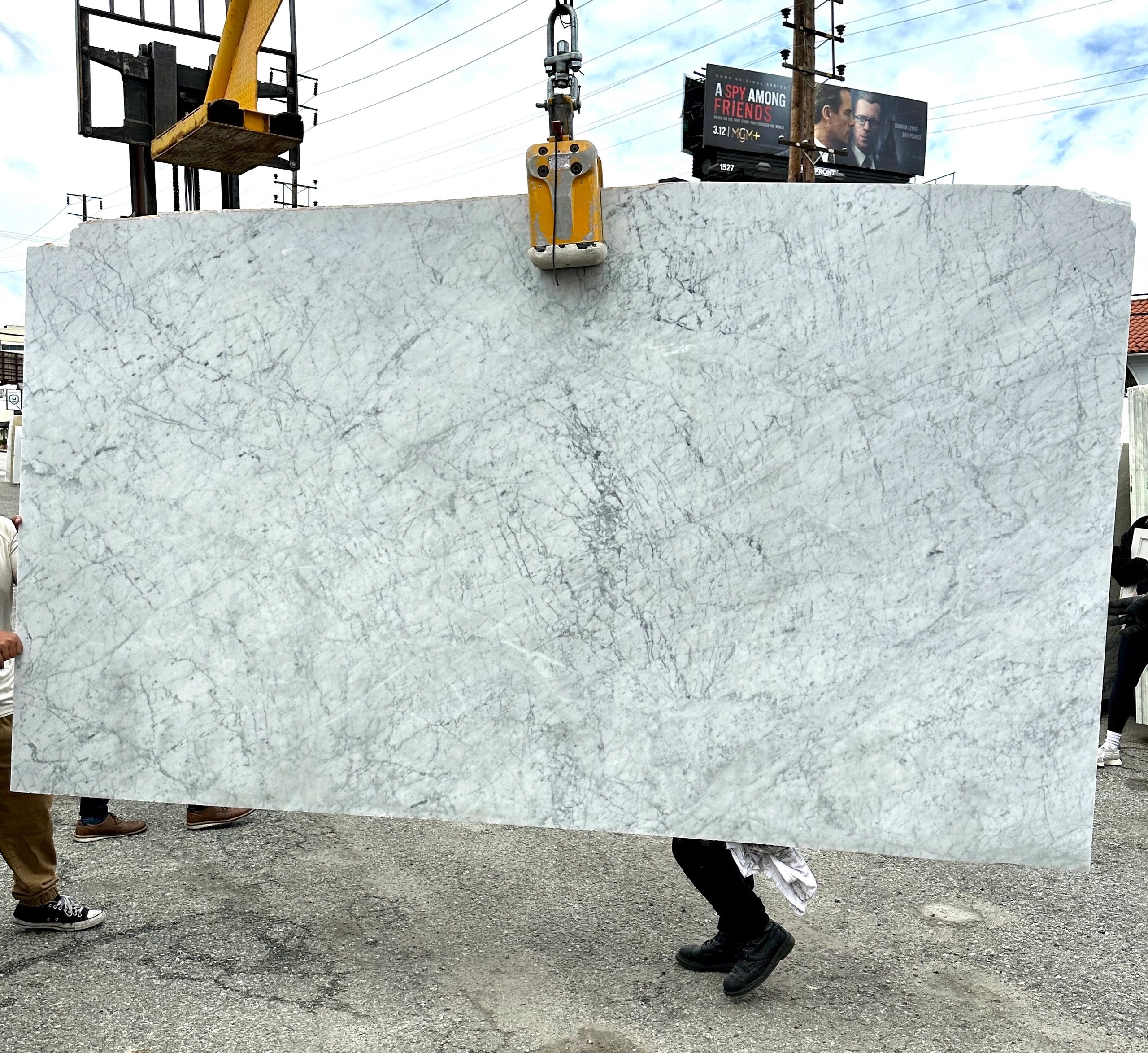 Carrara White Premium Marble Slabs in Los Angeles Slab Yard