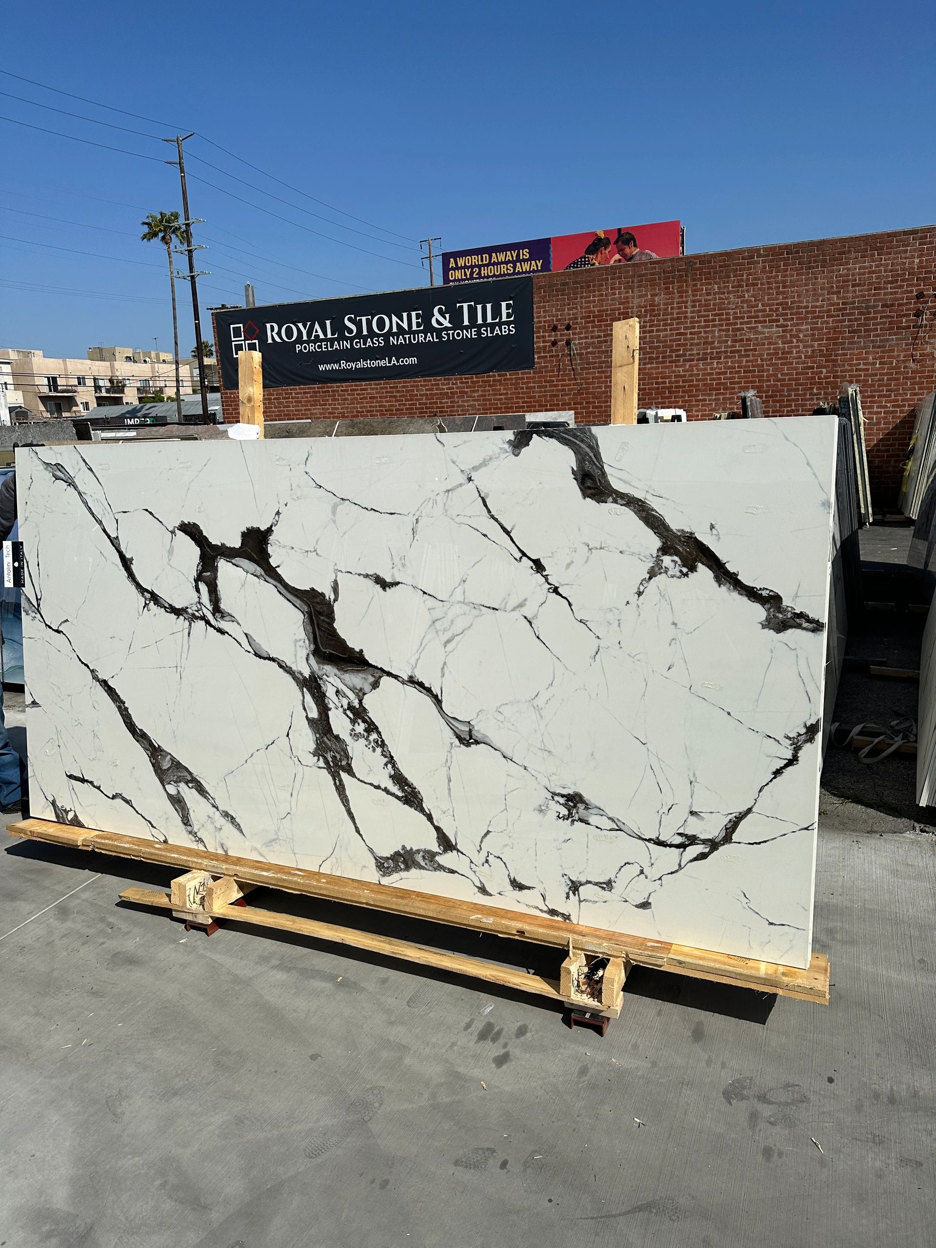 Antolini Tech Black and white paonazzo marble porcelain slabs