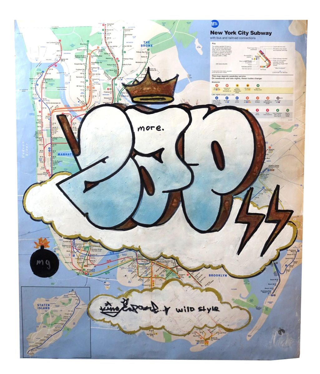 CAP "CAP MTA SUBWAY MAP GRADIENT FILL" Hand Painted OFFICIAL MTA SUBWAY MAP