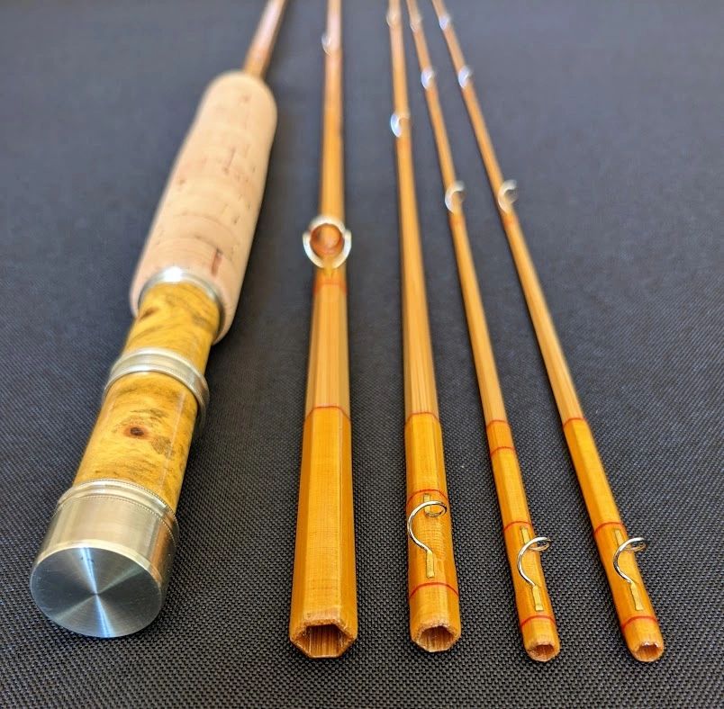 #57 8' 4Wt.4-piece bamboo flyrod with bamboo ferrules