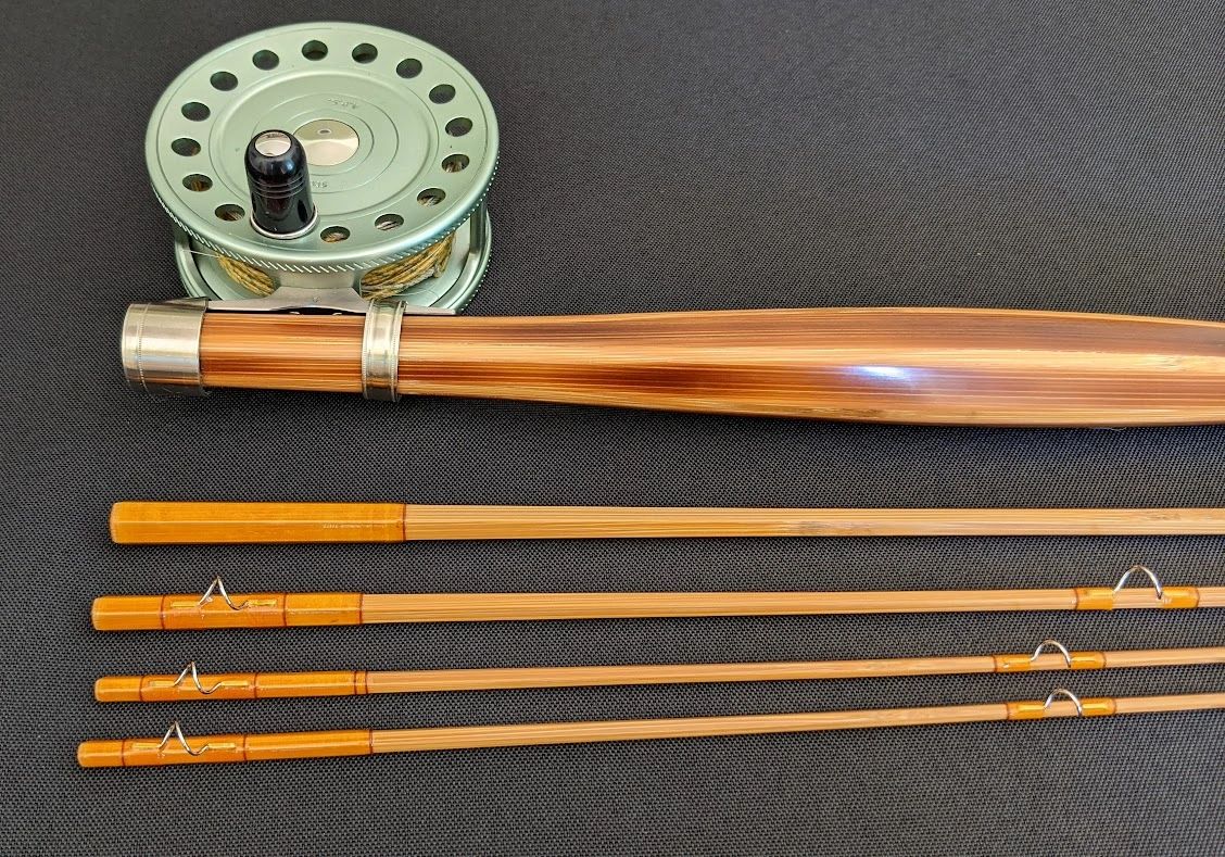#48 7' 3 Wt. 4-piece bamboo flyrod with flamed bamboo mortised handle