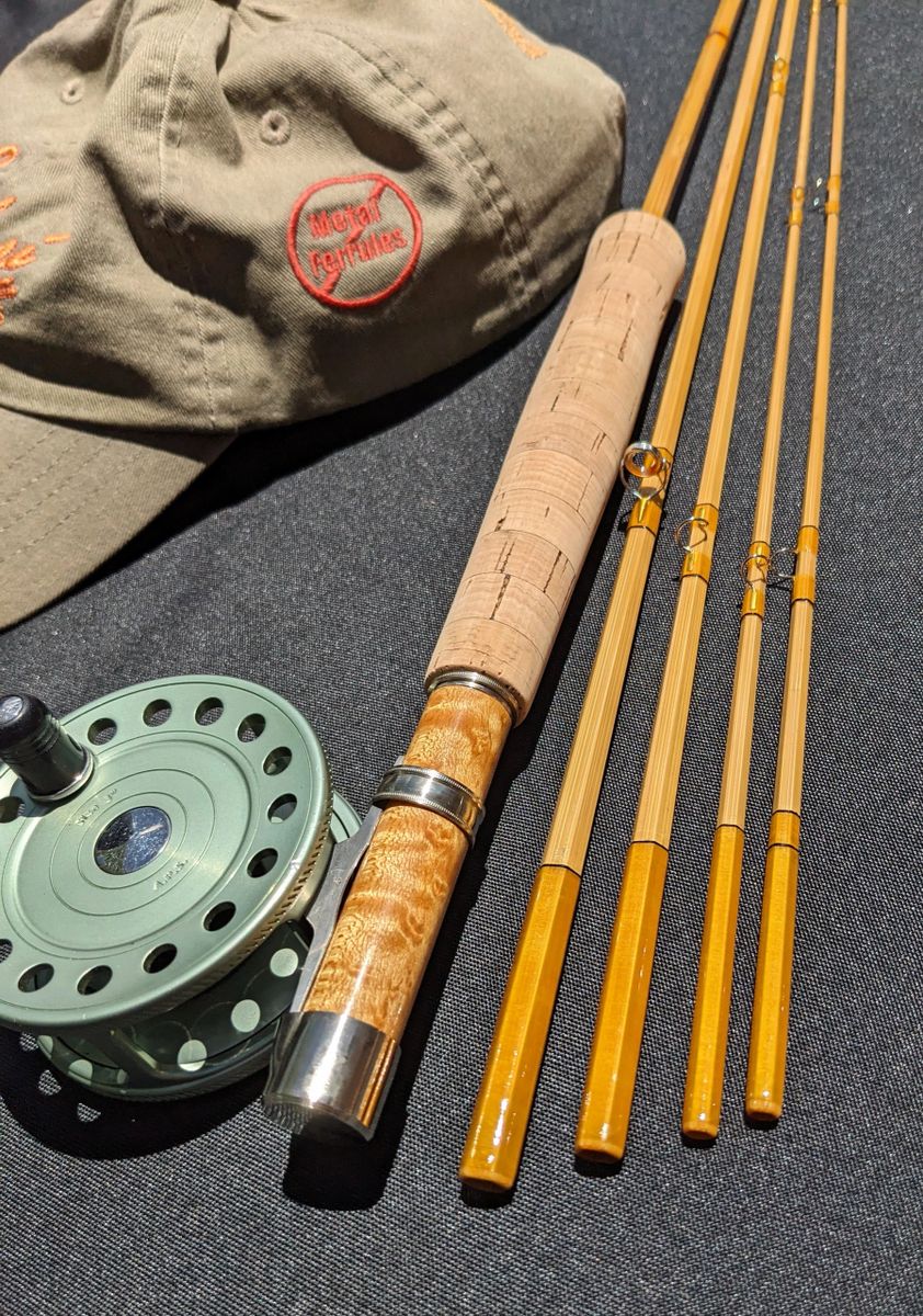 Bamboo fly rod #66 7' 9" 5Wt. 4-piece hollowed bamboo fly rod with ...