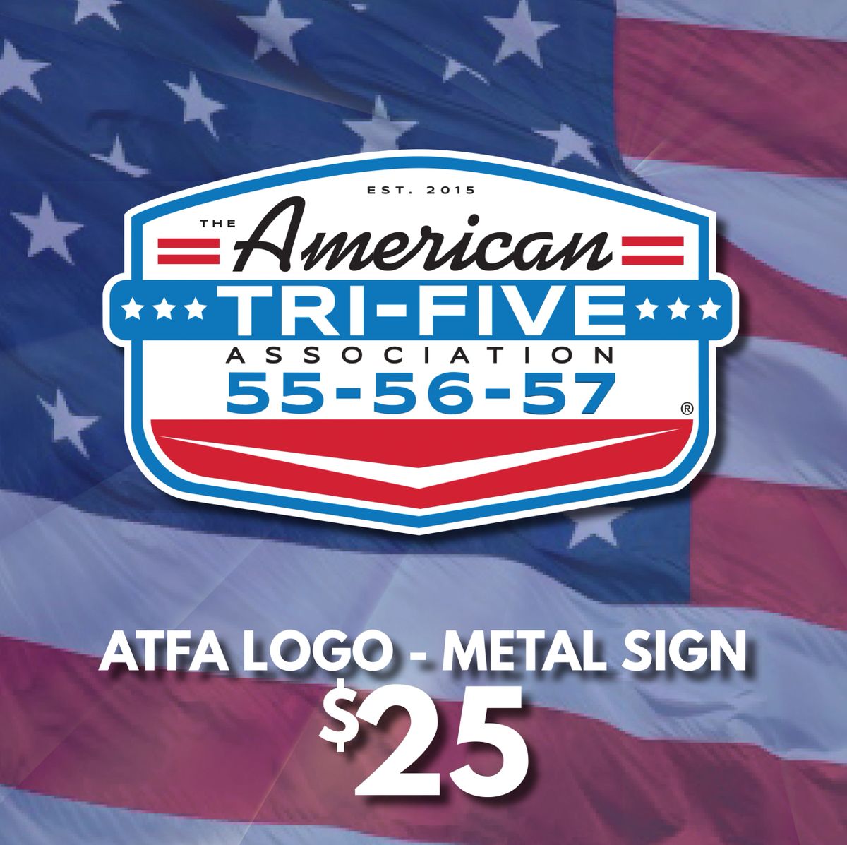 American Tri-Five Association Logo Metal Sign