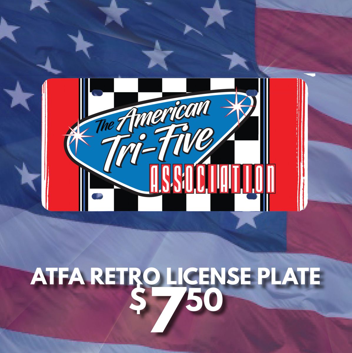 American Tri-Five Association Retro License Plate