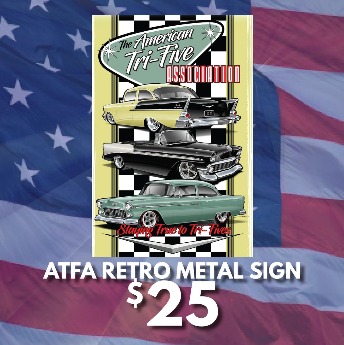 American Tri-Five Association Retro Metal Sign