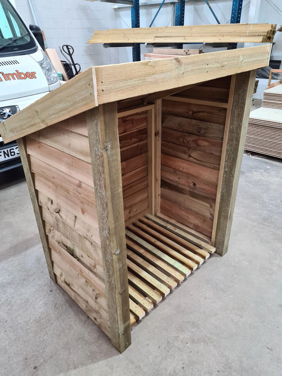 Heavy Duty Log Store S, M, L, XL, Featheredge sides and roof