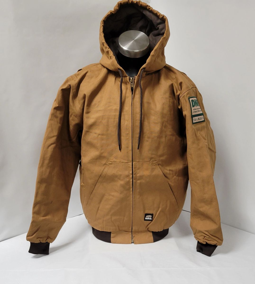 BROWN DUCK WORK JACKET - ATTACHED HOOD