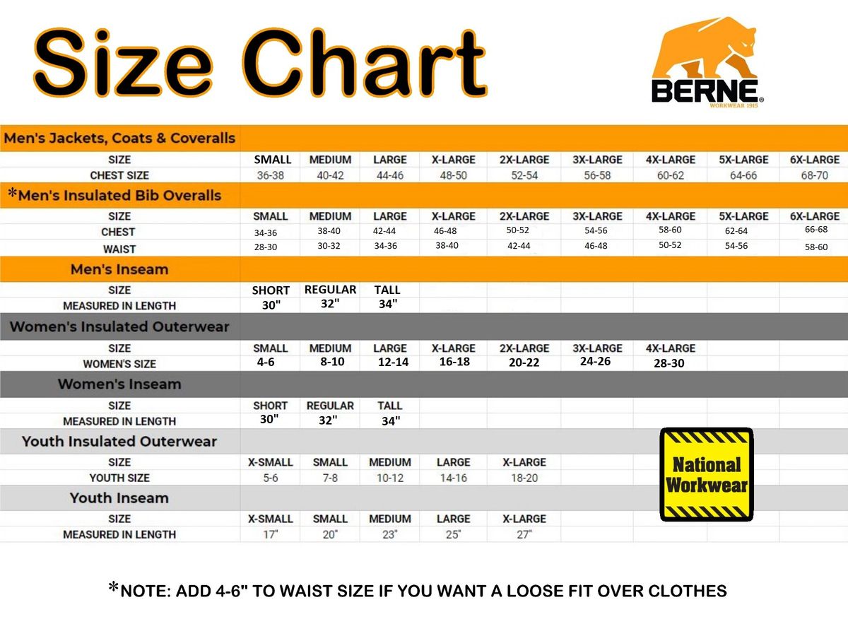 Brown Duck Sizing Chart