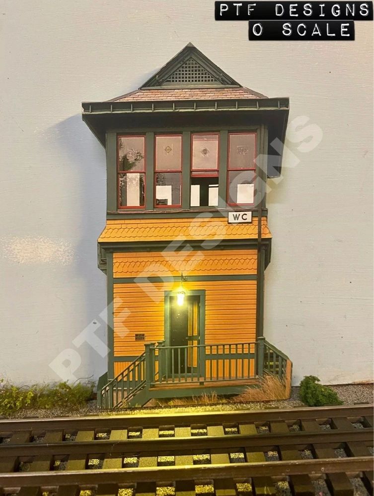 O Scale Yellow Switch Tower building flat