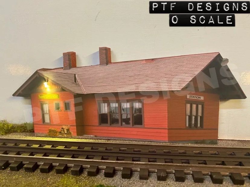 O Scale Train Station #1 building flat