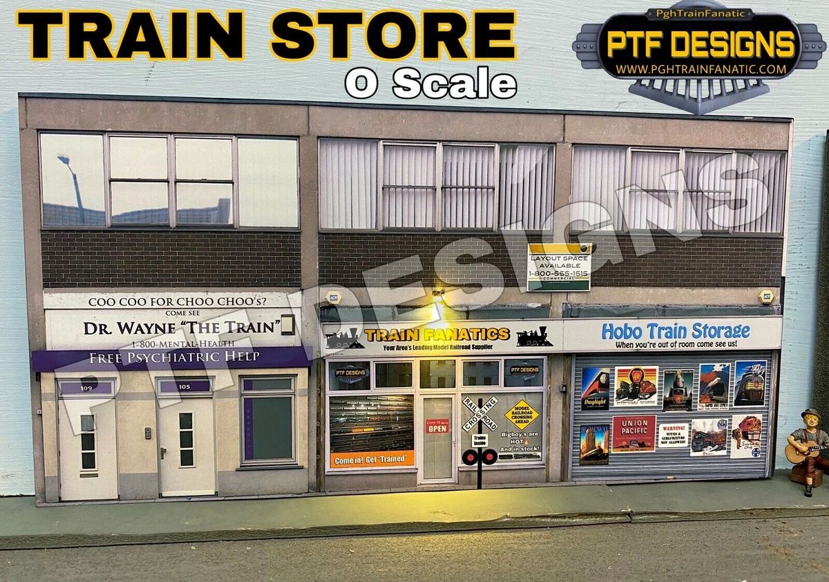 O Scale Train Store Building Flat