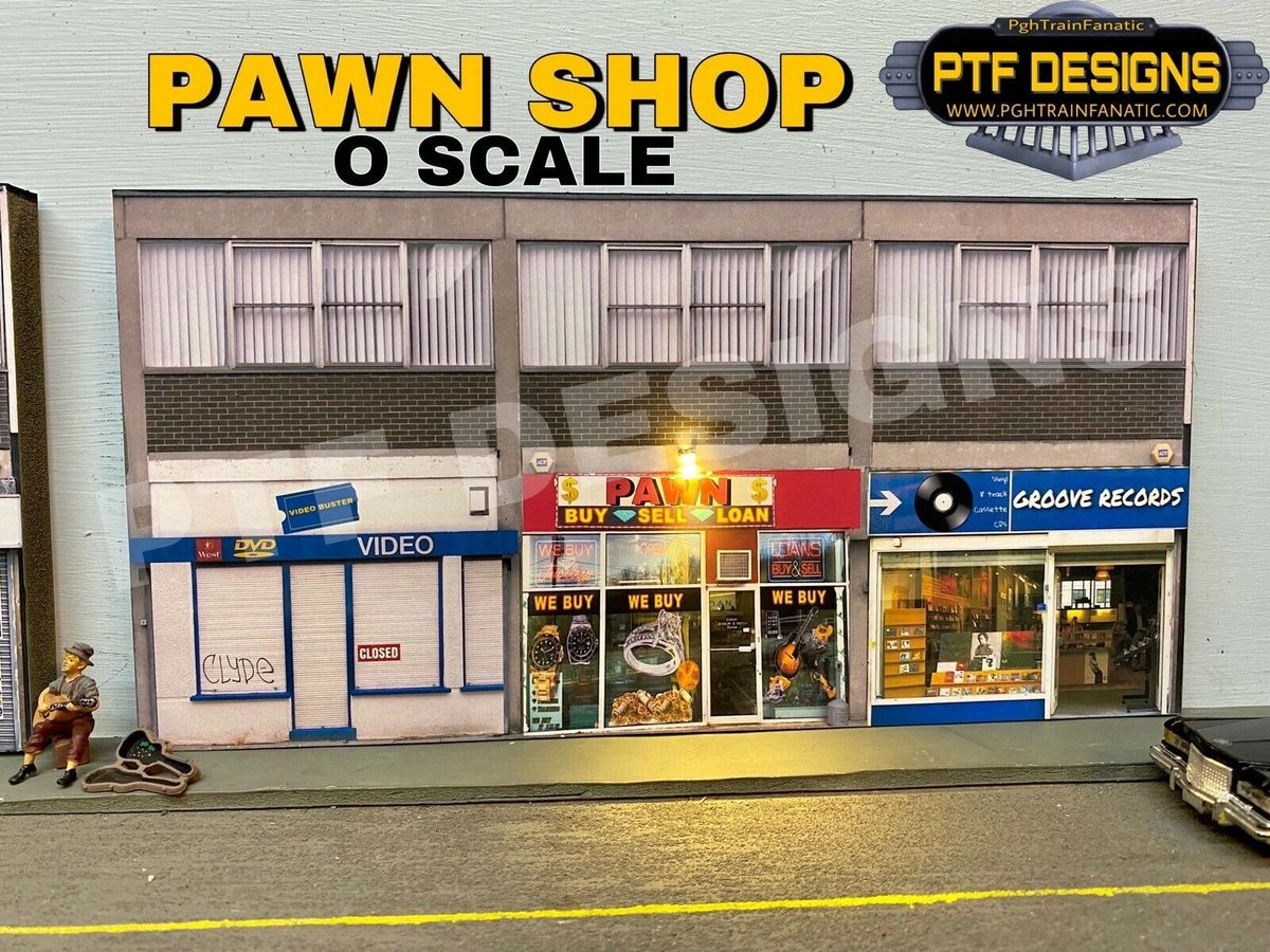 O Scale Pawn Shop Building Flat