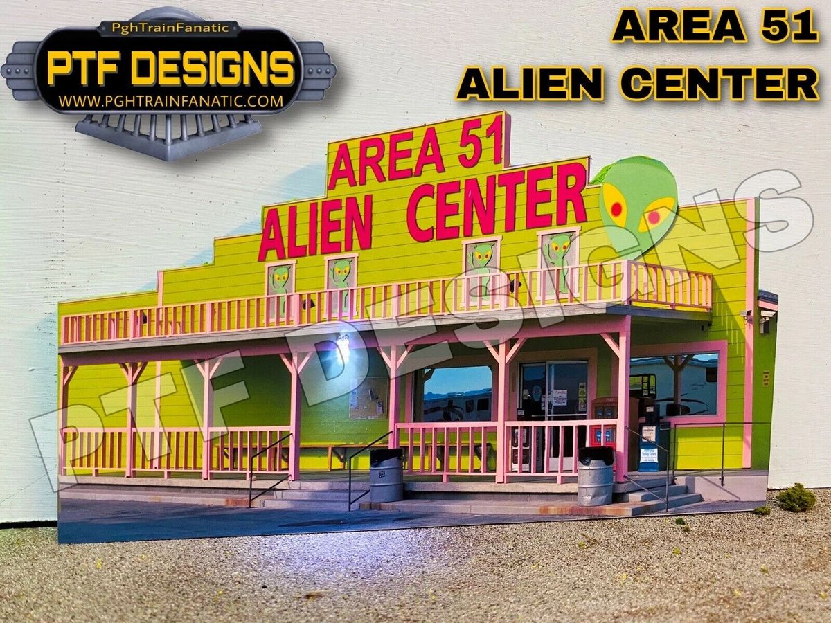 S Scale Area 51 Alien Center Building Flat