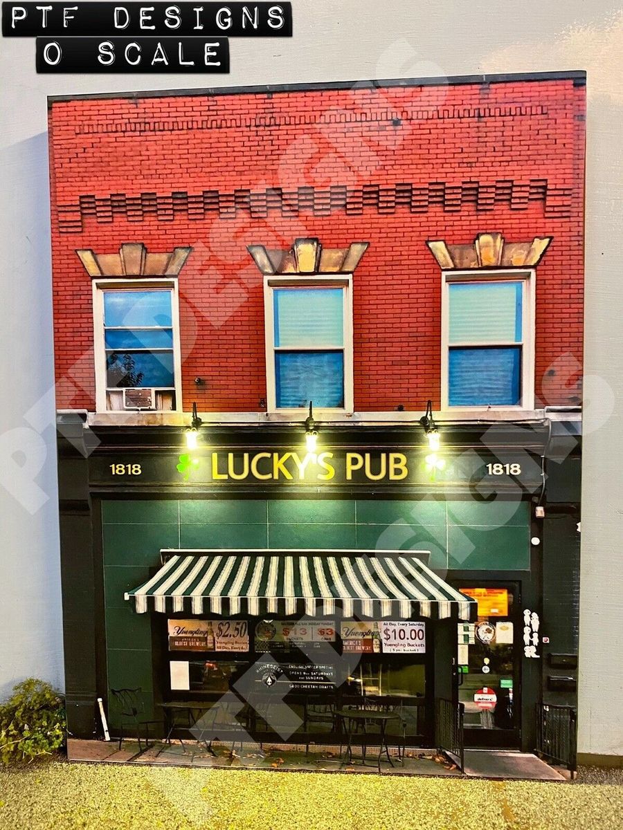 O Scale Lucky's Irish Pub Bar Building Flat