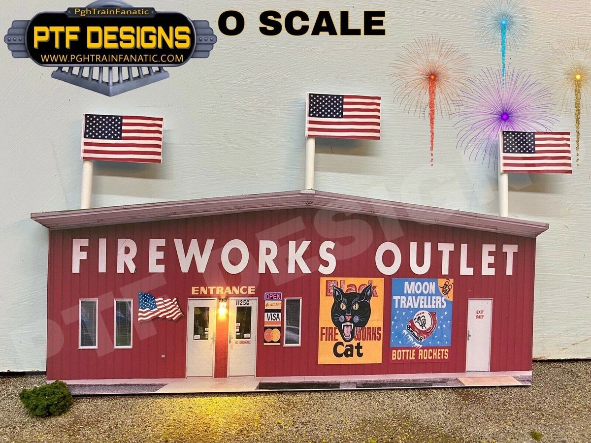 O Scale Fireworks Outlet Building Flat
