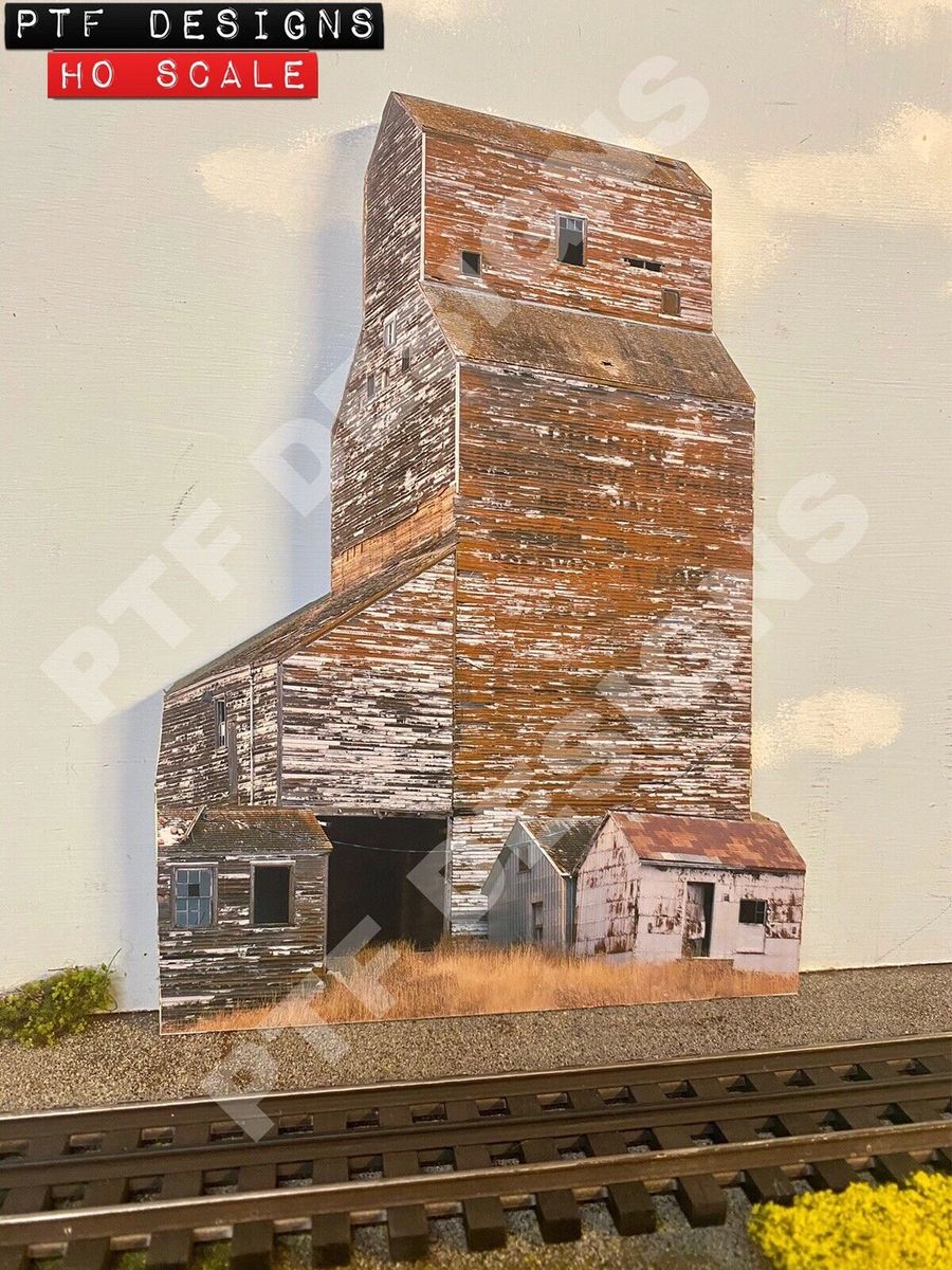 HO Scale Old Grain Elevator - Building Flat