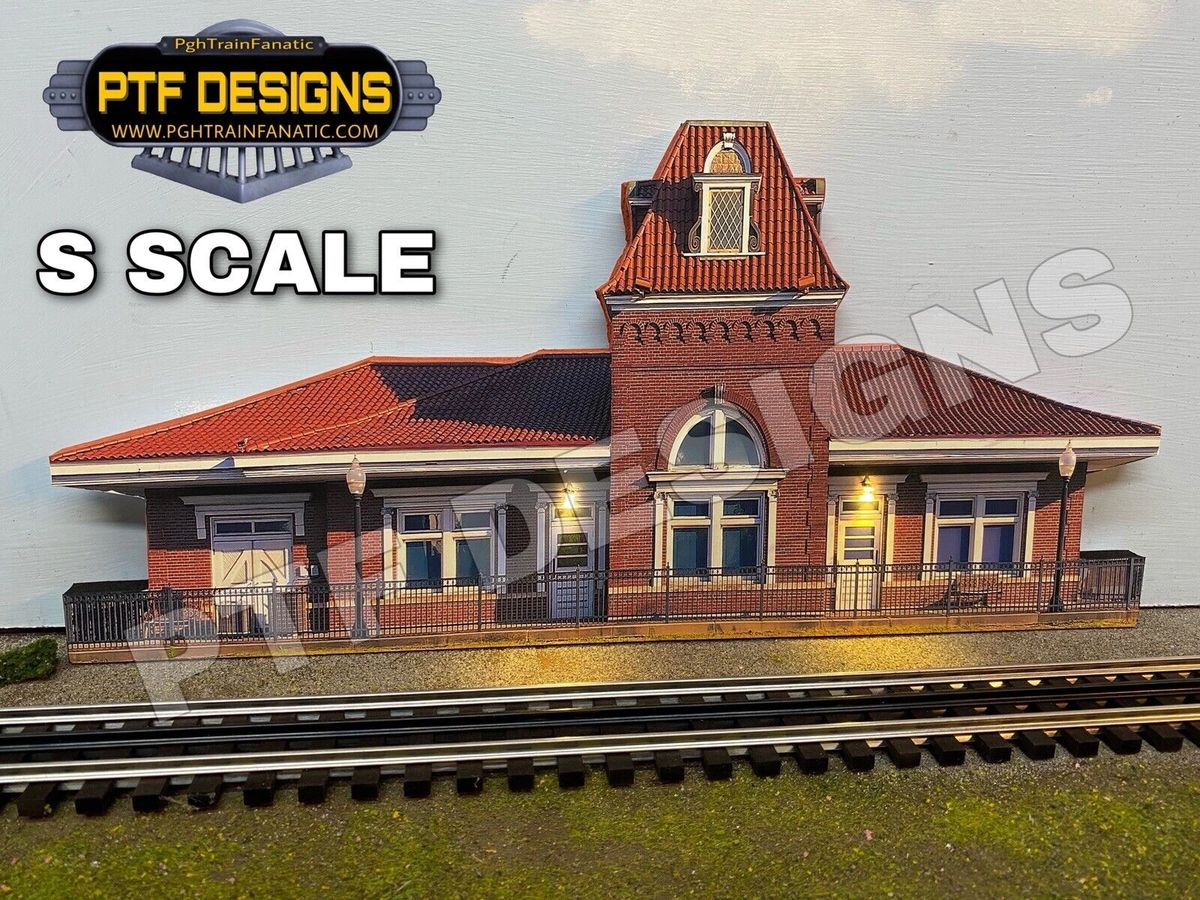 S Scale Train Station #2 - Trackside Building Flat
