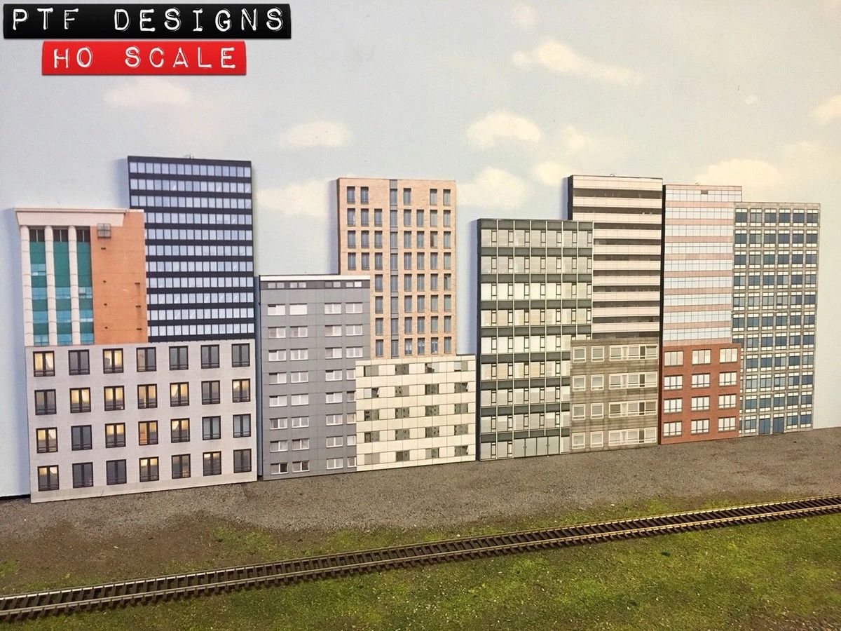HO Scale Commercial Combo (Set of 4) - Building Flats