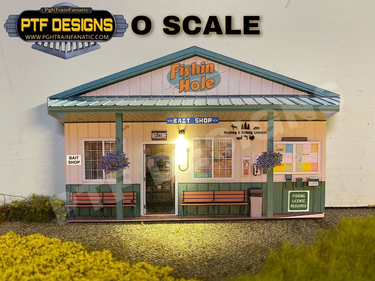 O Scale Bait Shop Building Flat