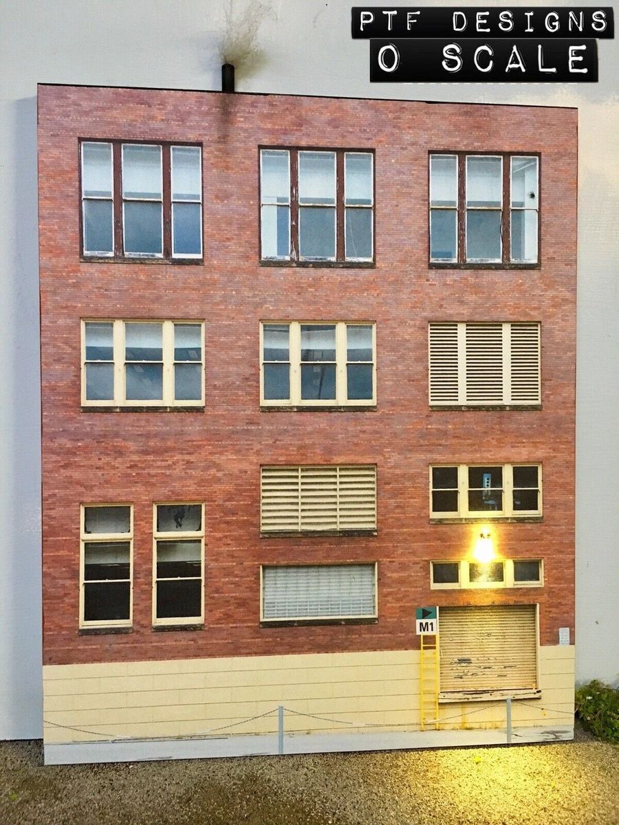 O Scale Back Factory Building Flat