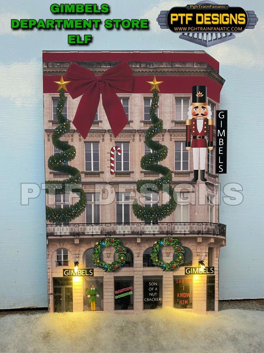 G Scale Gimbels for the Movie Elf - Christmas Building Flat
