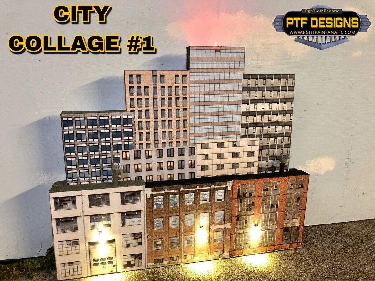 N Scale City Collage #1 Building Flats