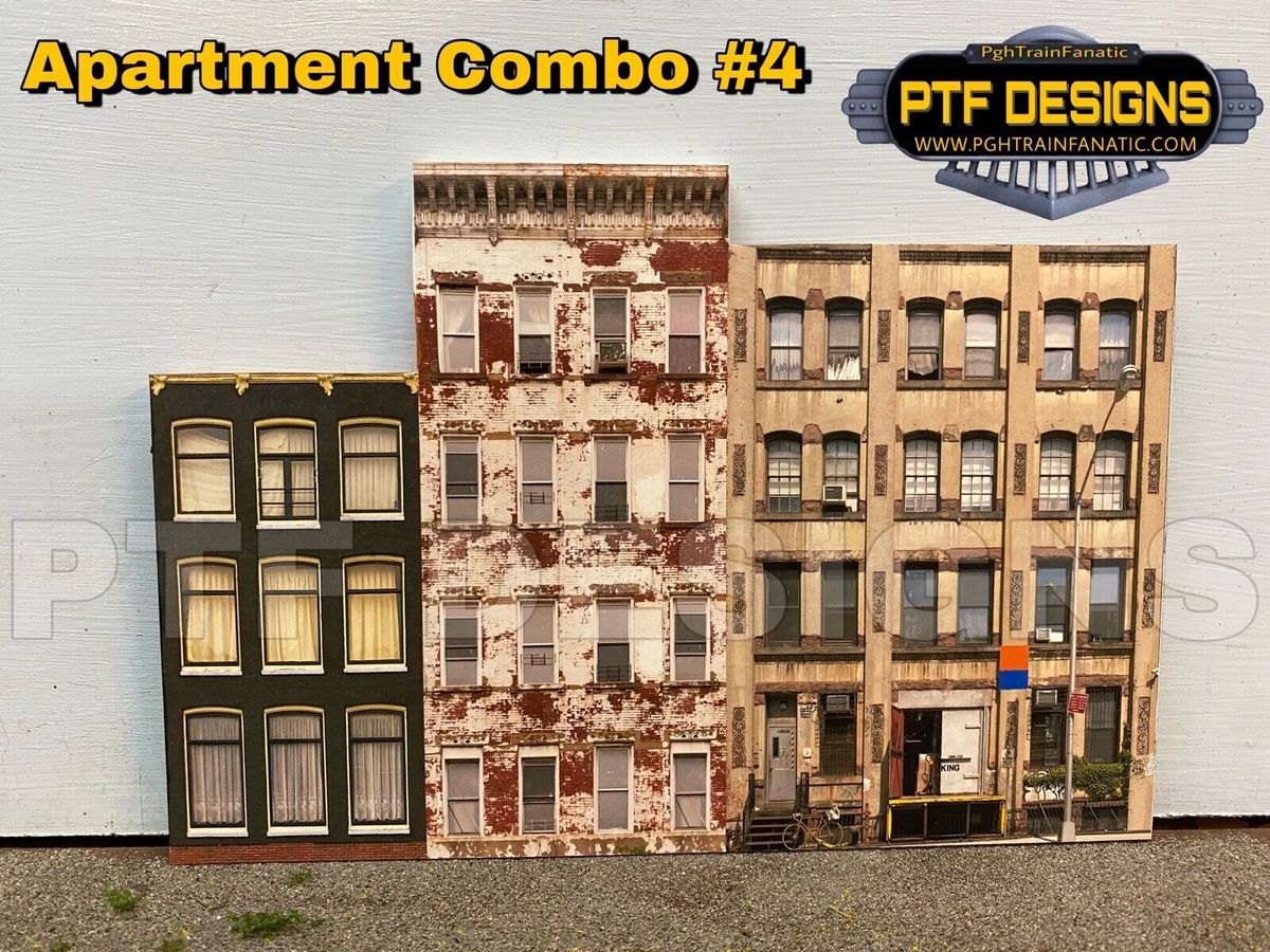HO Scale Apartment Combo #4 Building Flat