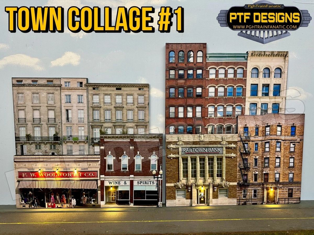 O Scale Town Collage #1 - Building Flats